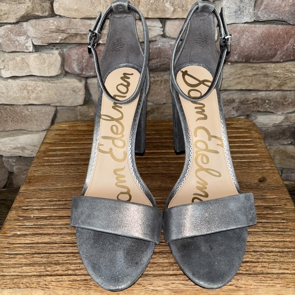 Sam Edelman | Shoes | Womens Sam Edelman Soft Metalic Silver Gray Block ...